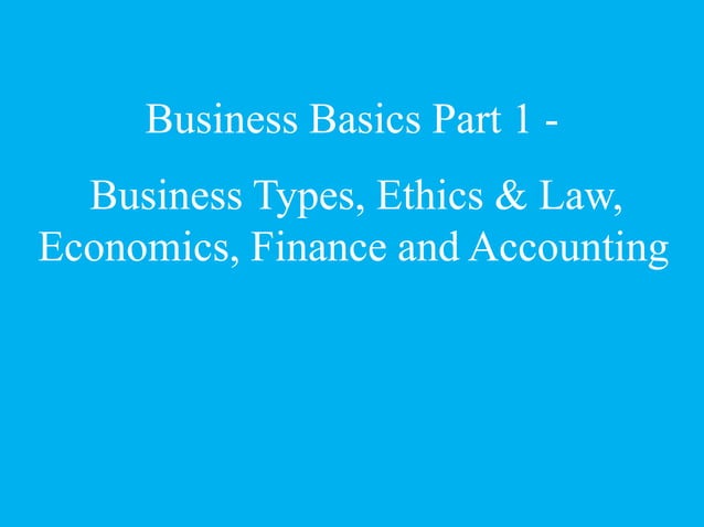 Financial Management Training Course - Lesson 8 - Business Basics Part ...