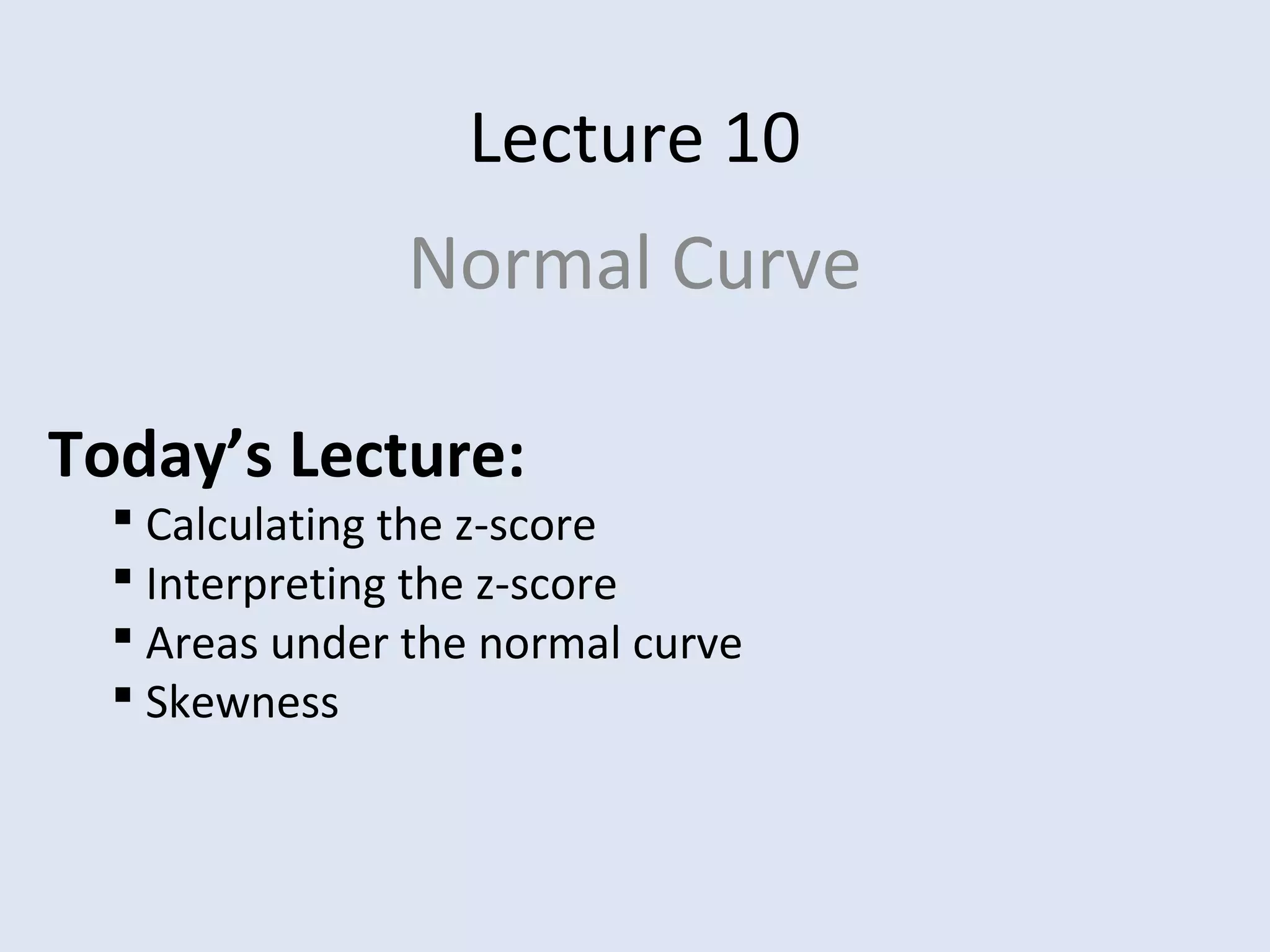 Lesson 8 zscore | PPT