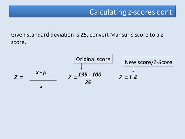 Lesson 8 zscore | PPT