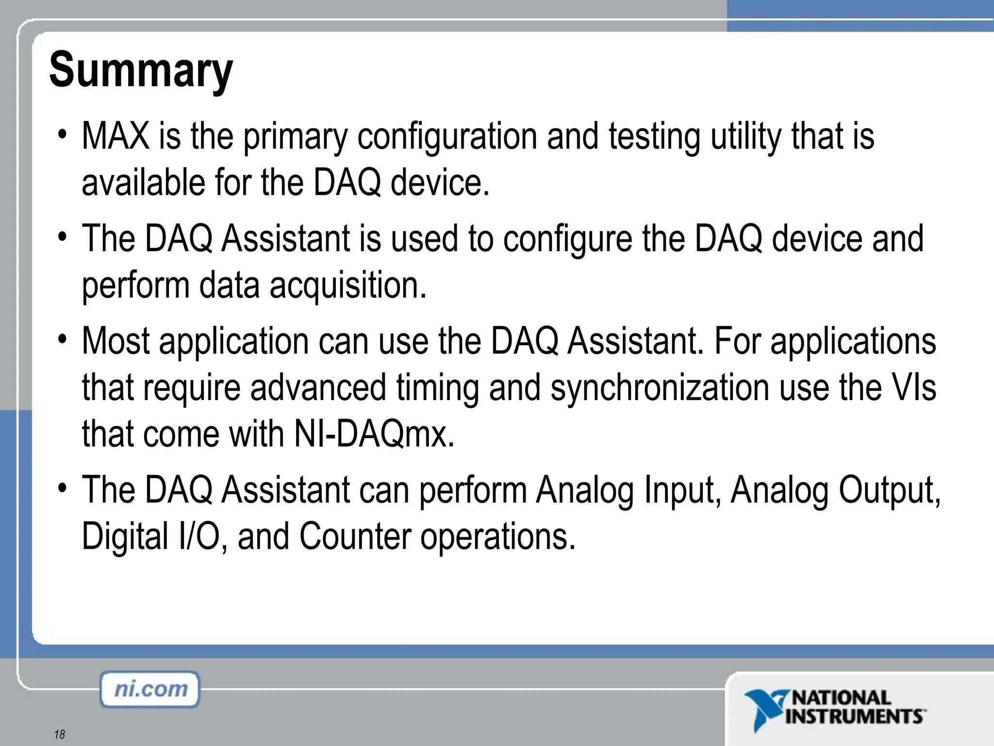 Data acquisition and waveforms by NI DAQMX hardwaree | PPT