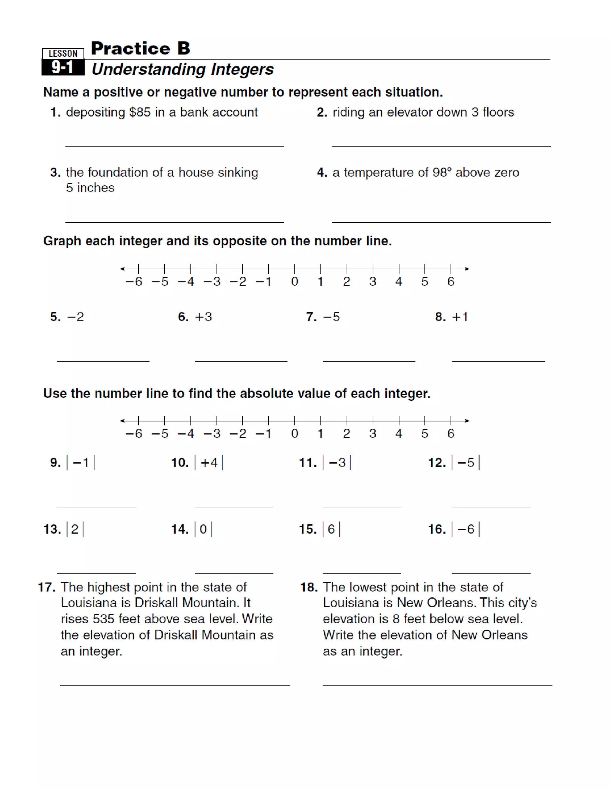 Lesson 9 1 understanding integers | DOCX
