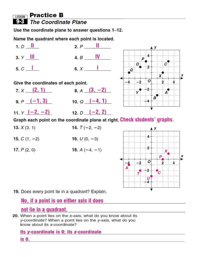 Lesson 9 3 coordinate plane | DOCX | Geography | Science