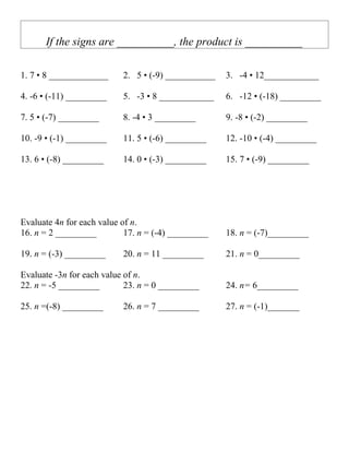 Lesson 9 6 multiplying integers | DOC