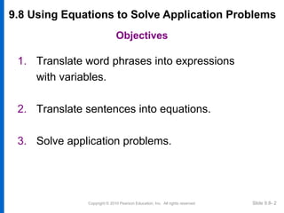 Lesson 9.8 (word problems) | PPT