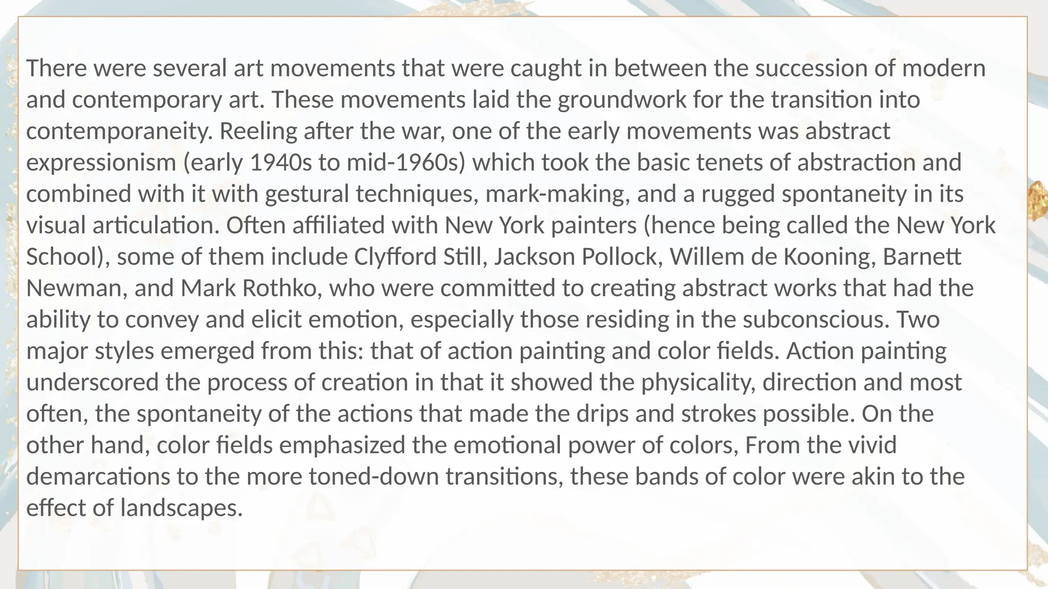 LESSON 9- caught in between: modern and contemporary art( Art ...