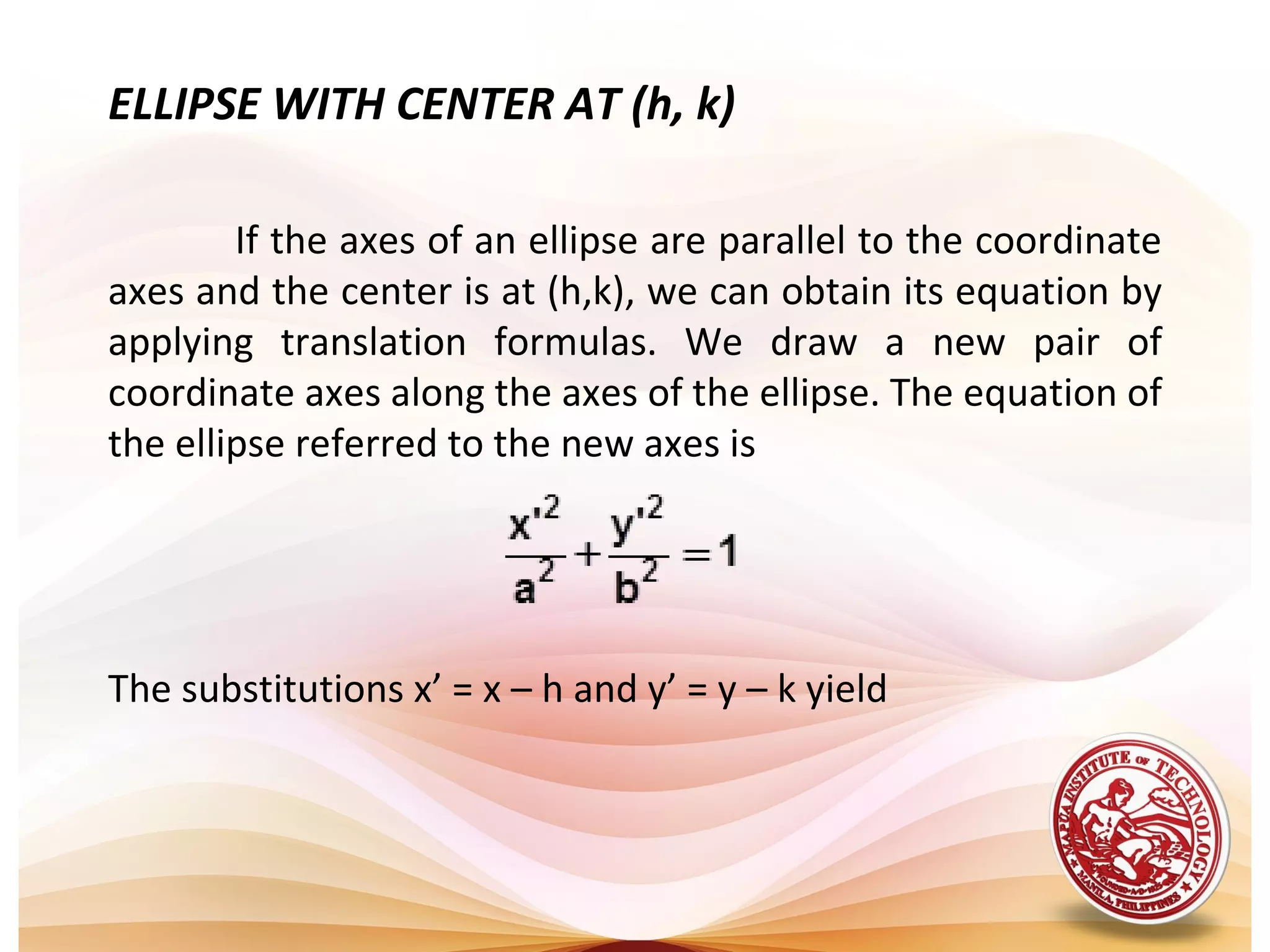 Lesson 9 conic sections - ellipse | PPT