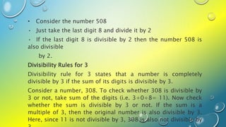 Lesson 9 divisibility rules | PPTX