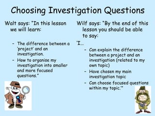 Lesson 9 Investigation Questions | PPT