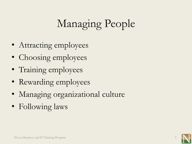Lesson 9: Managing People | PPT