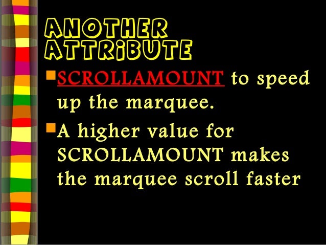 Marquee Scroll Speed
