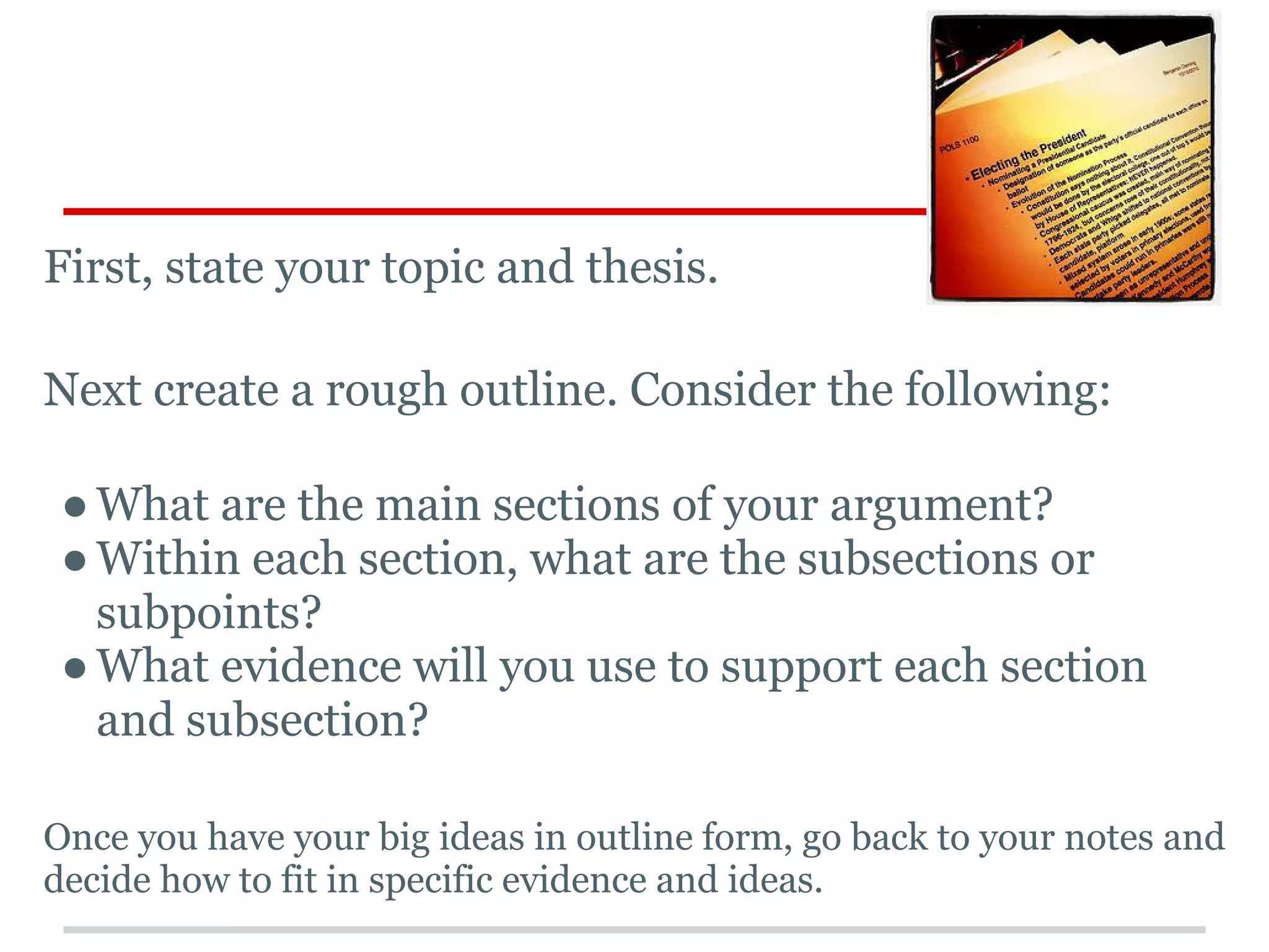 Prewriting, Brainstorming and Outlining | PDF