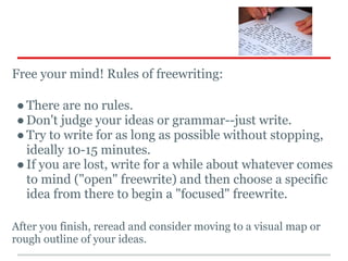 Prewriting, Brainstorming and Outlining | PDF