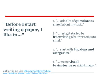 Lesson 9 prewriting, brainstorming and outlining | PPT