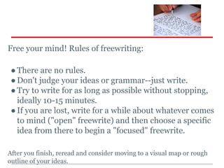 Lesson 9 prewriting, brainstorming and outlining | PPT