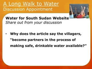 A Long Walk to Water: Lesson9 unit2 | PPTX