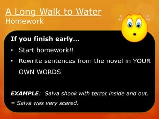 A Long Walk to Water: Lesson9 unit2 | PPTX