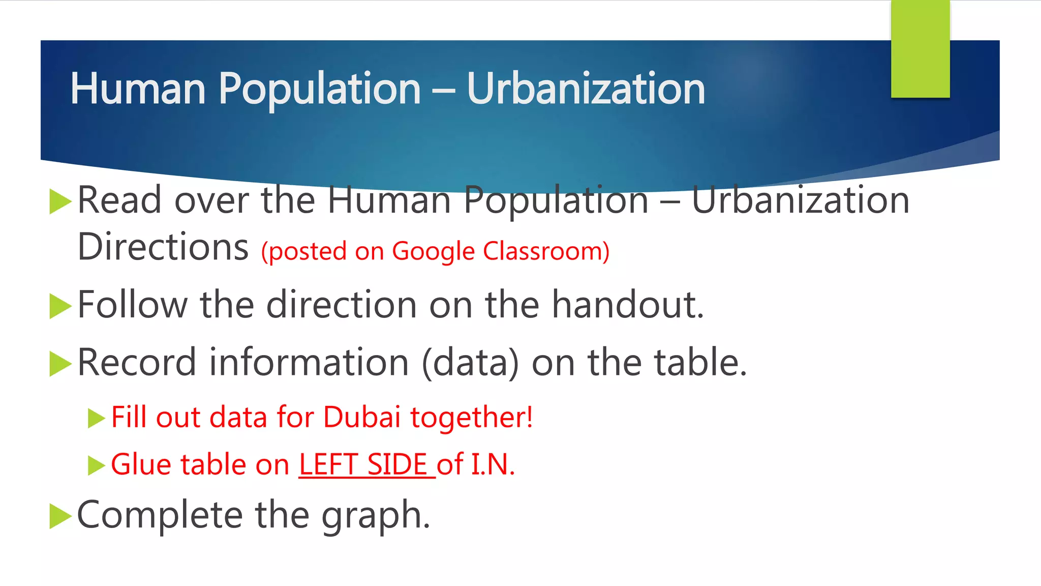 Lesson 9 Urbanization- population graph | PPT