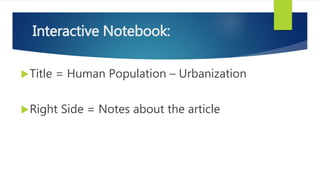 Lesson 9 Urbanization- population graph | PPTX