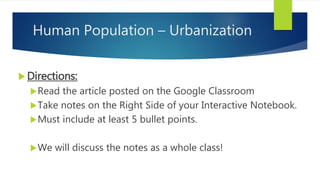 Lesson 9 Urbanization- population graph | PPTX