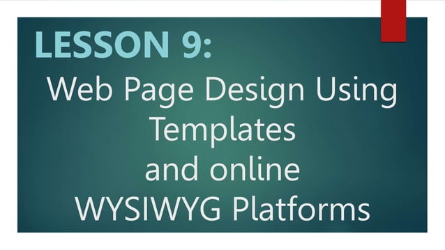 EmpTech Lesson 9-Web Page Design Using Templates and online WYSIWYG ...