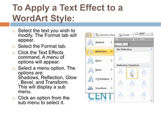 Lesson 9 word and arts shapes | PPTX