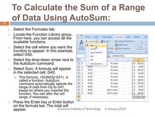 Lesson9 Working With Basic Functions | PPTX