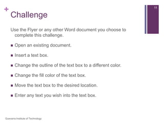 Lesson 9 working with text boxes | PPT