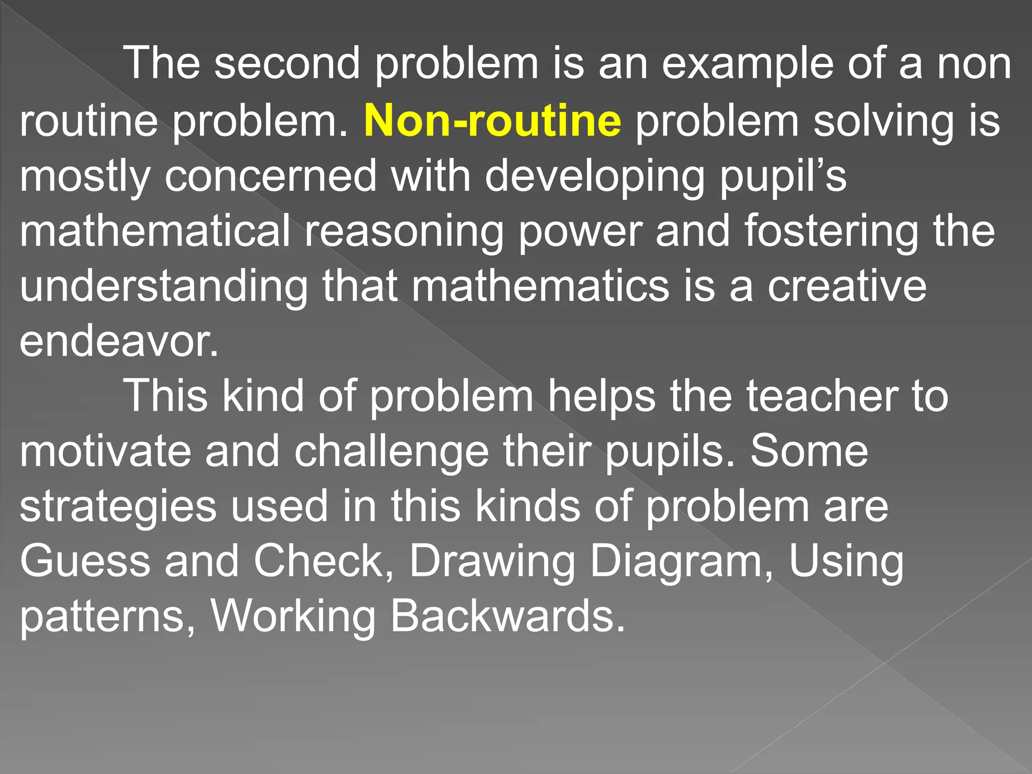 Lesson 96 Identifying Routine And Non Routine Problem Solving Of