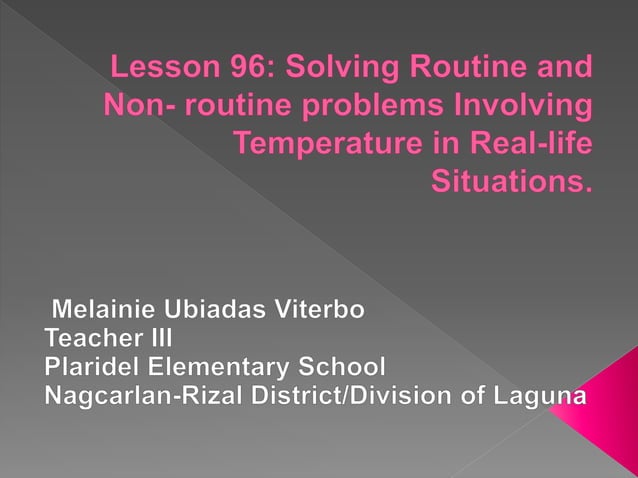 Lesson 96 identifying routine and non-routine problem solving of ...