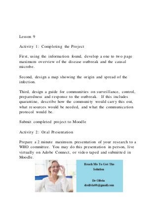 Lesson 9Activity 1 Completing the ProjectFirst, using | PDF