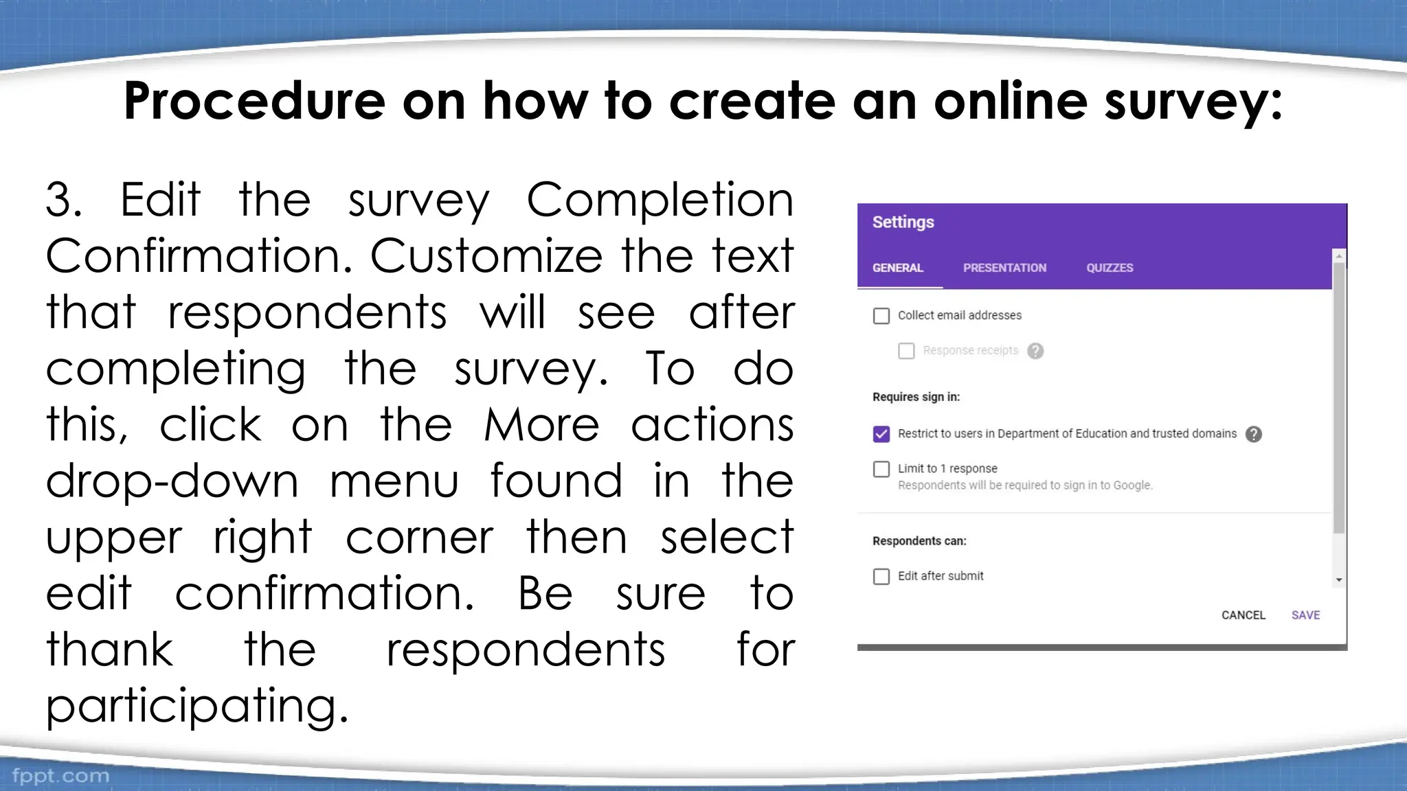 Lesson 9 Creating an Online Survey Form..pptx | Internet for Beginners ...
