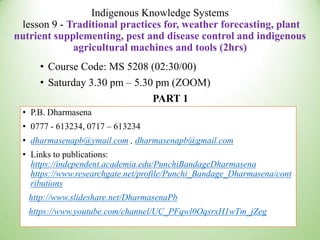 Lesson 9 of Indigenous Knowledge Systems Part 1 | PDF