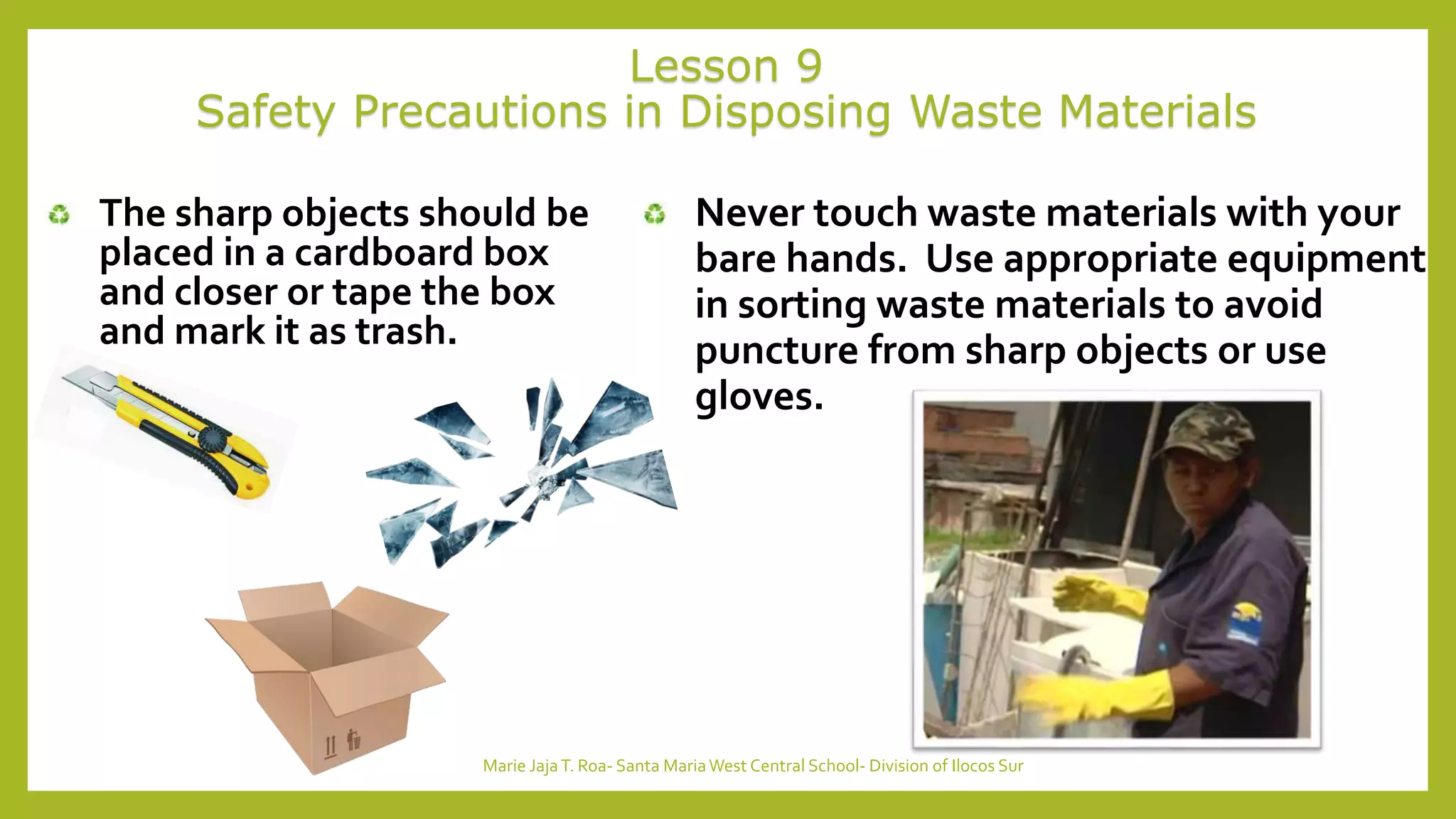 Lesson 9 safety precautions | PPTX