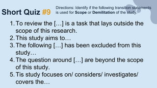 Practical Research 1 Lesson 9 Scope and delimitation.pptx