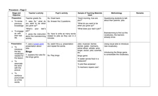 Lesson about jobs | DOC