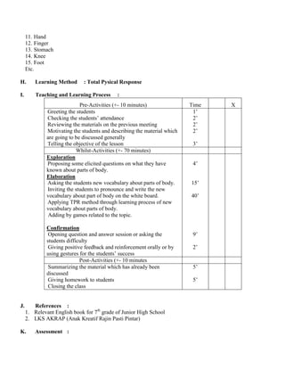 Lesson action plan | PDF