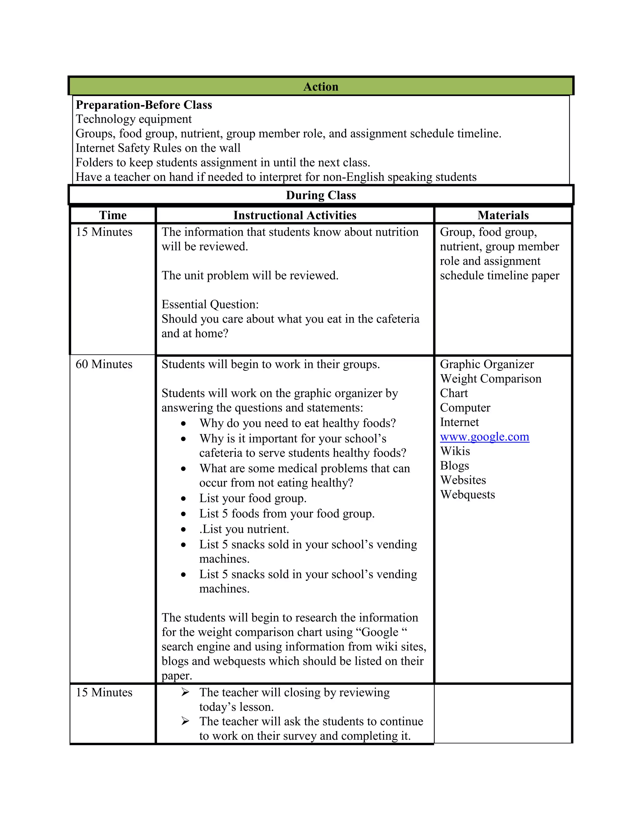 Lesson b nutrition | PDF