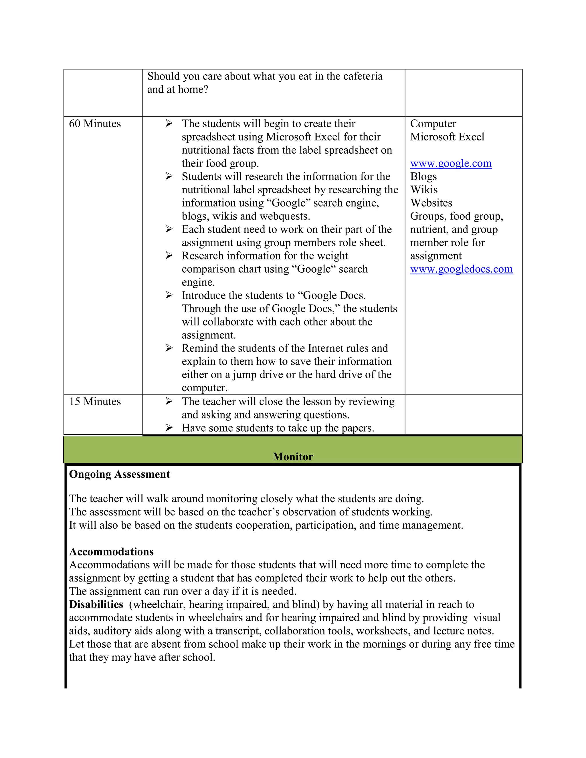 Lesson b nutrition | PDF
