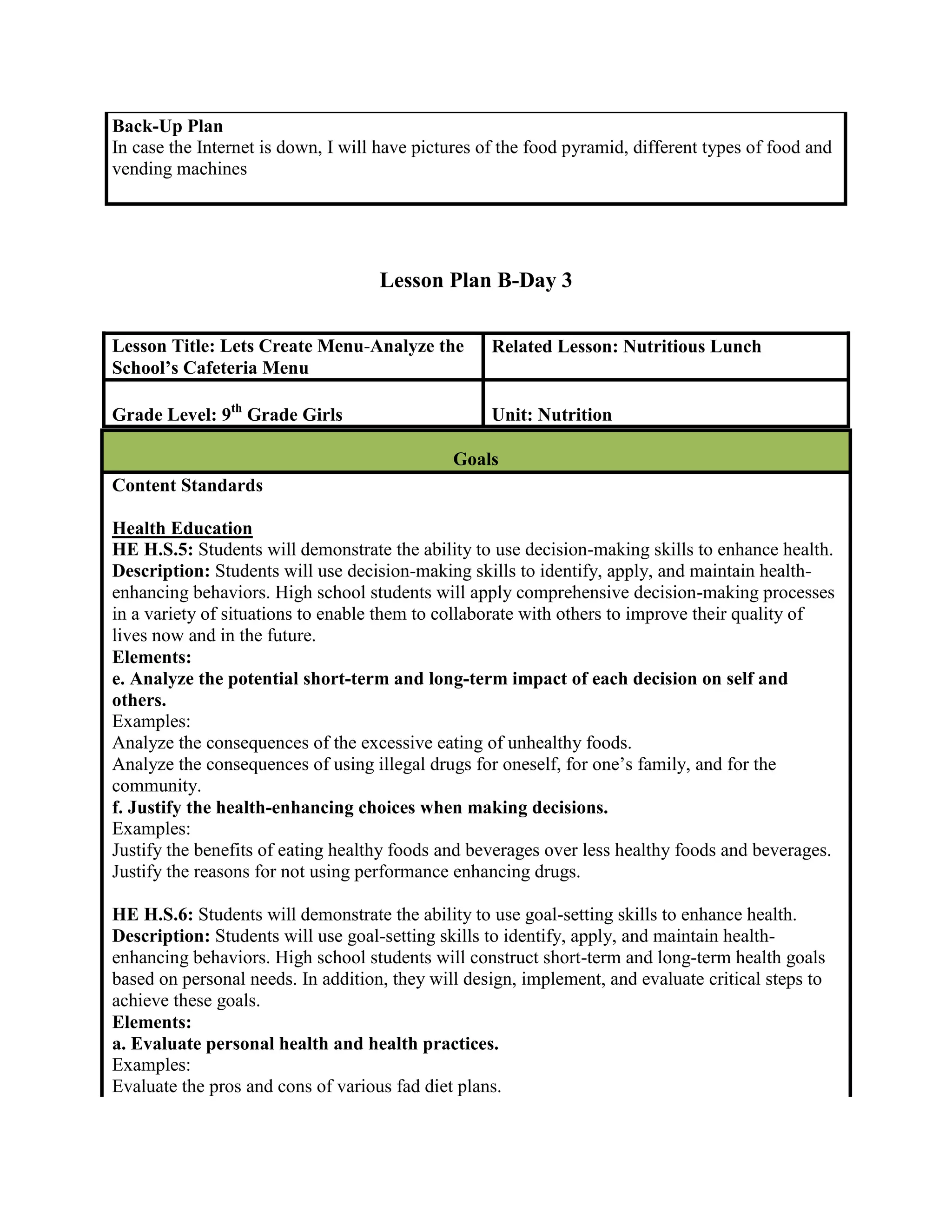 Lesson b nutrition | PDF