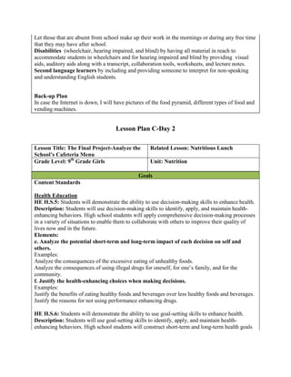 Lesson c nutrition | PDF