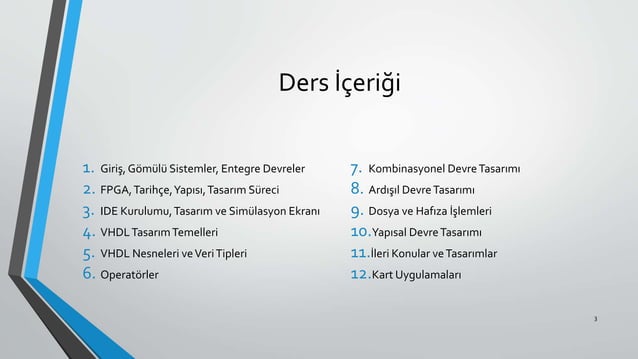 FPGA ve VHDL Ders - 1 | PPTX