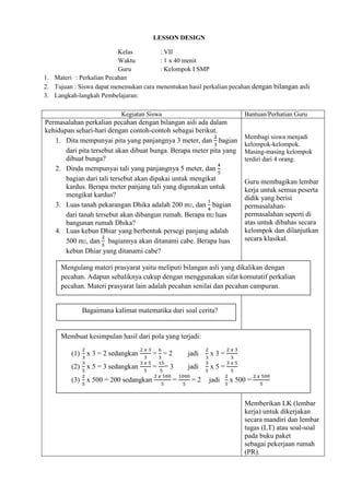 Lesson design perkalian | PDF