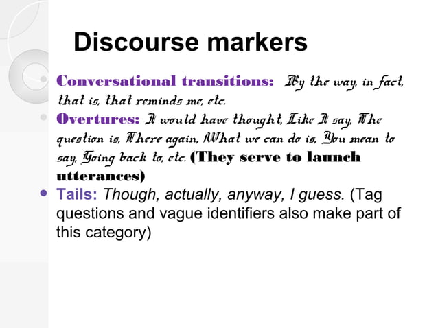 Lesson discourse markers and backchannels | PPT