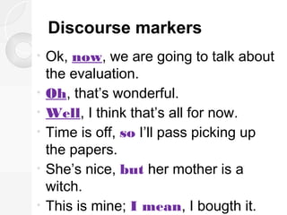 Lesson discourse markers and backchannels | PPT