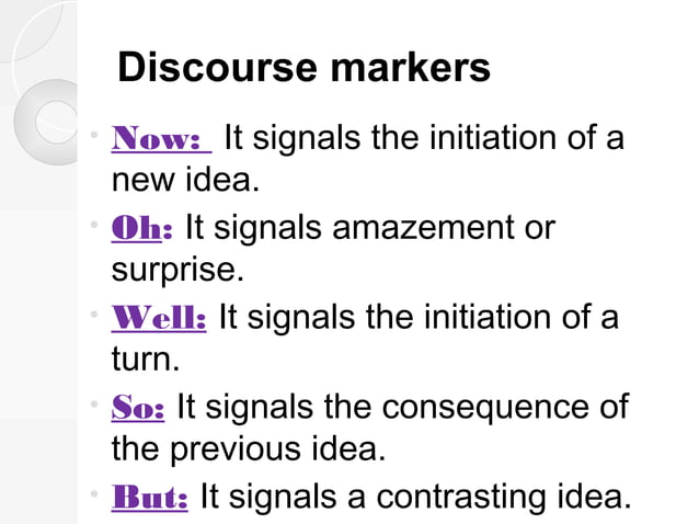 Lesson discourse markers and backchannels | PPT