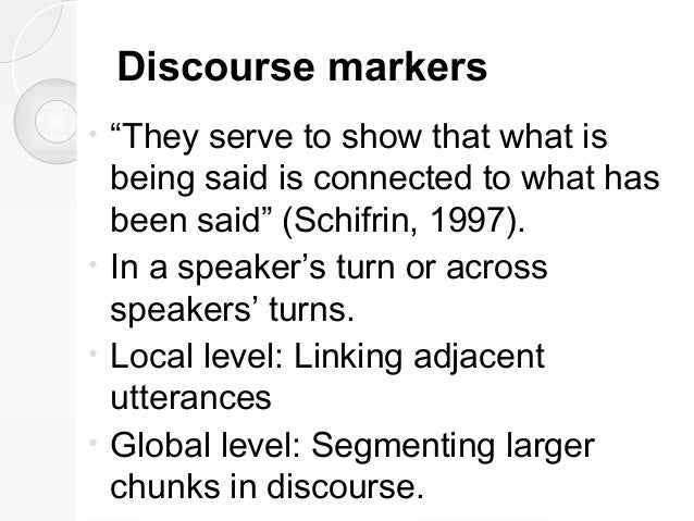Lesson discourse markers and backchannels