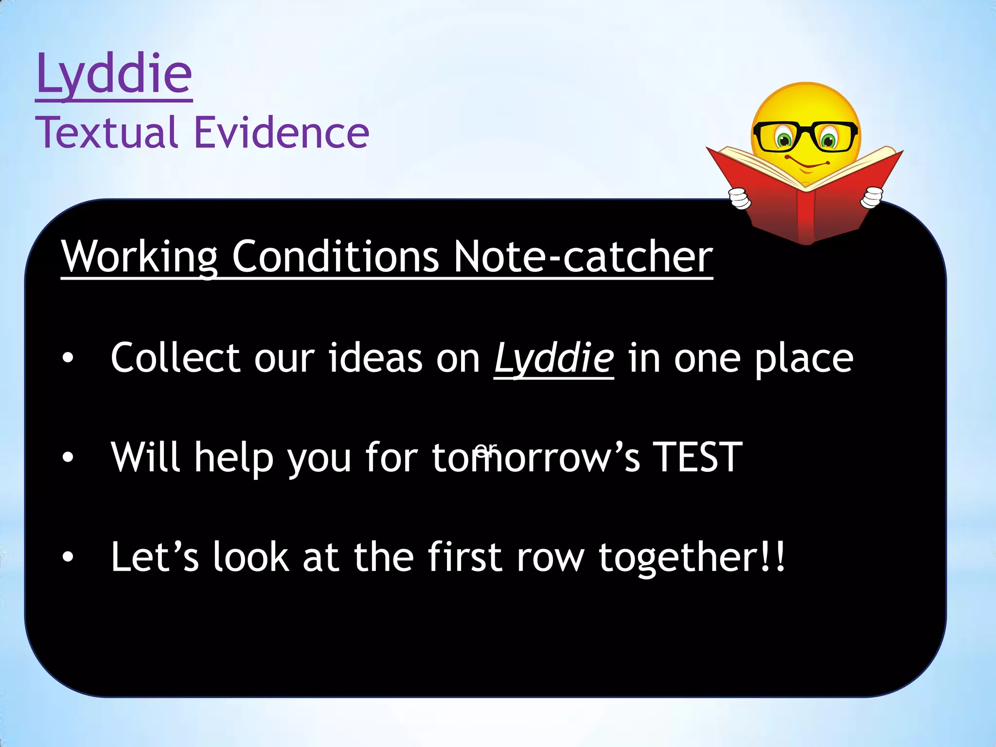 Lyddie: Lesson eight, Unit 1 | PPTX