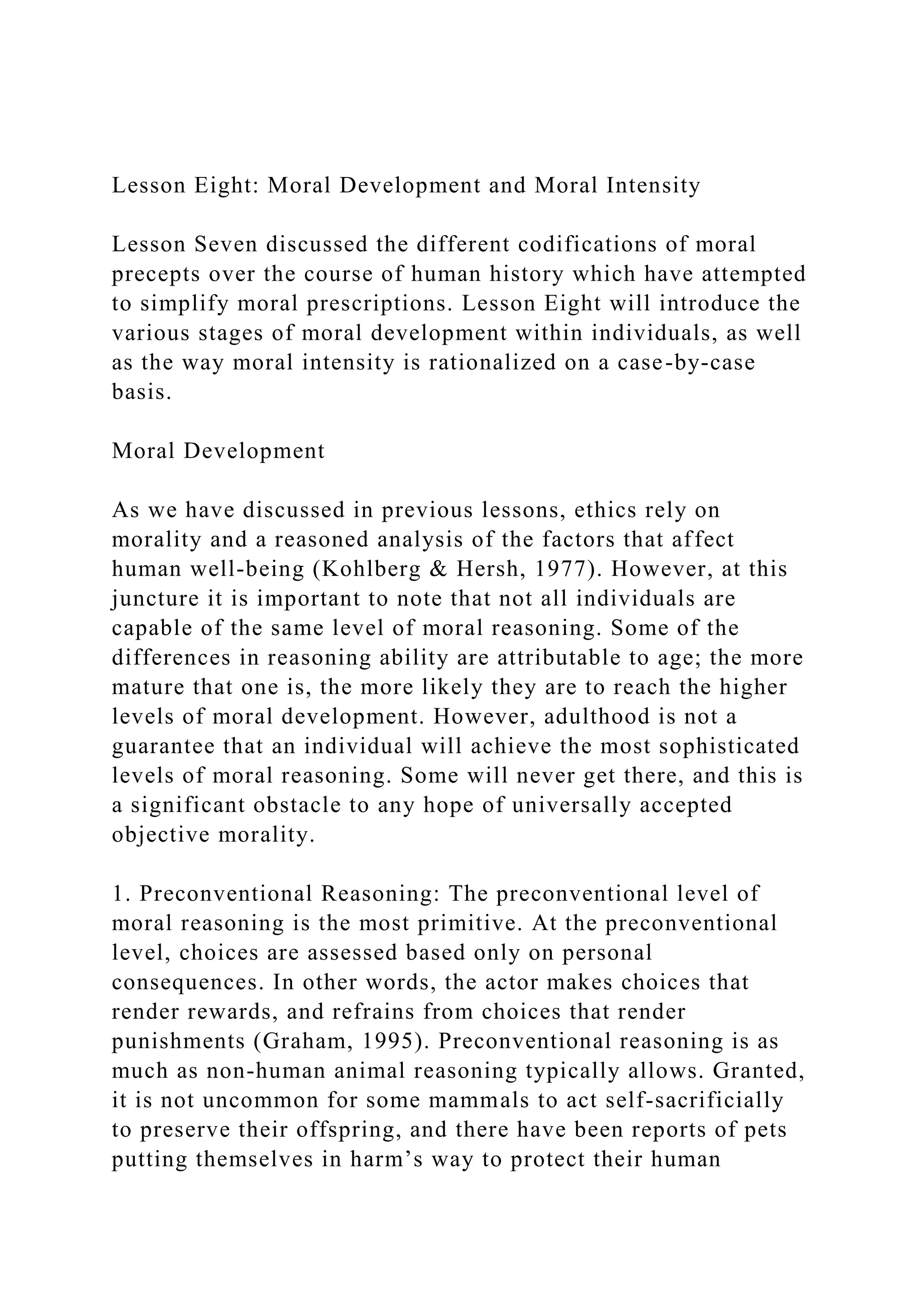 Lesson Eight Moral Development and Moral IntensityLesson Seve.docx