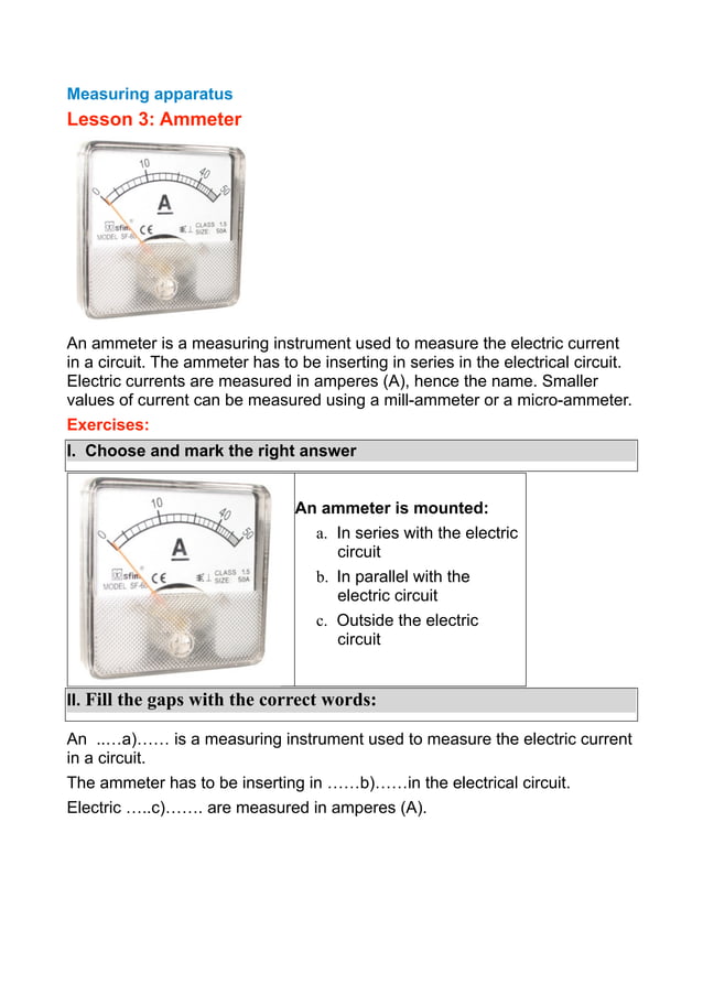 Lesson electricity | PDF