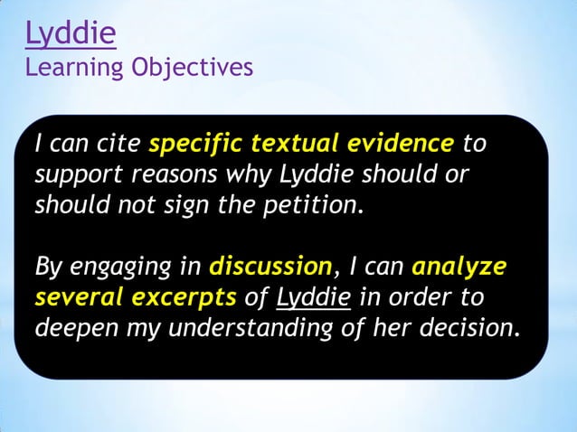 Lyddie: Lesson eleven, Unit 1 | PPTX